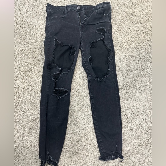 American Eagle Outfitters | Jeans | Black American Eagle Ripped Jeans ...